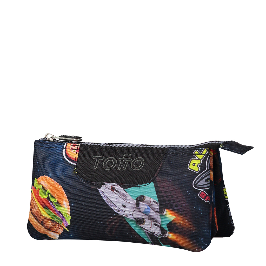 Estuche Escolar Totto 3 Compartimentos Estampado Galaxia Tablero ...