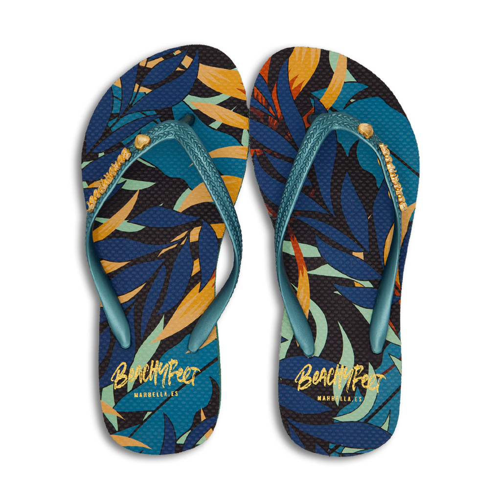 Chanclas Beachyfeet Modelo Las Palmeras - Azul - Chanclas De Playa ...