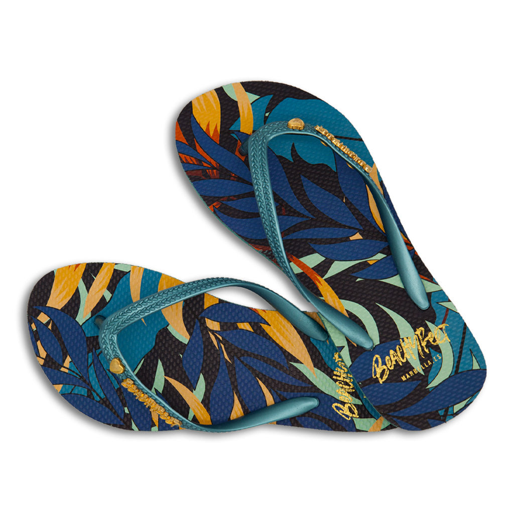 Chanclas Beachyfeet Modelo Las Palmeras - Azul - Chanclas De Playa ...