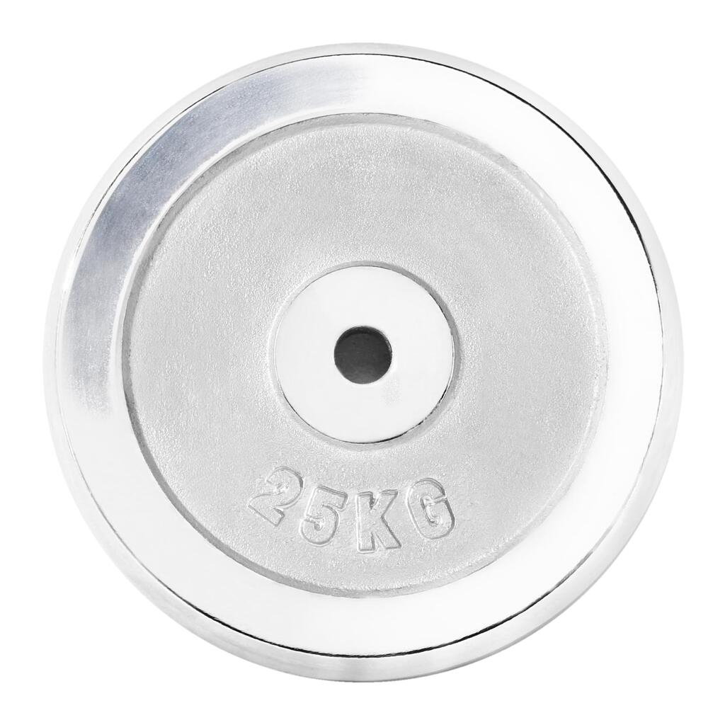 Disco Pesas Cromado 25 Kg Gorilla Sports - Plateado - Diámetro 30/31mm ...