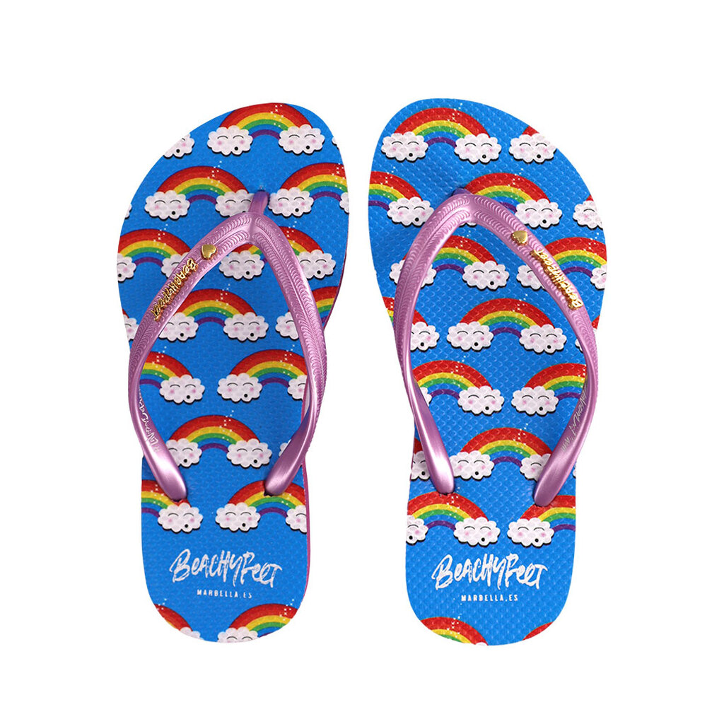 Chanclas Infantiles Beachyfeet Modelo Arcoiris - Azul - Chanclas De ...