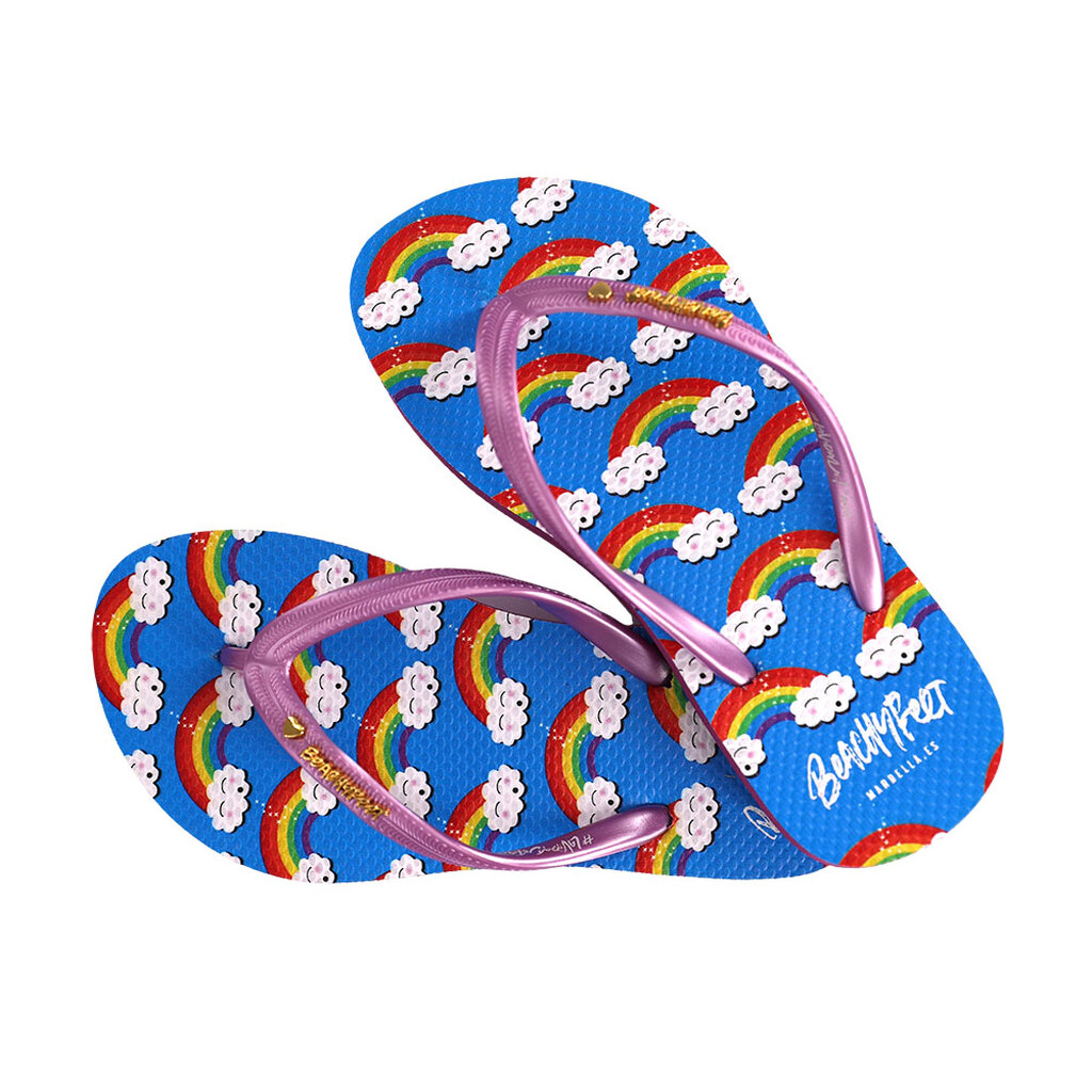 Chanclas Infantiles Beachyfeet Modelo Arcoiris - Azul - Chanclas De ...