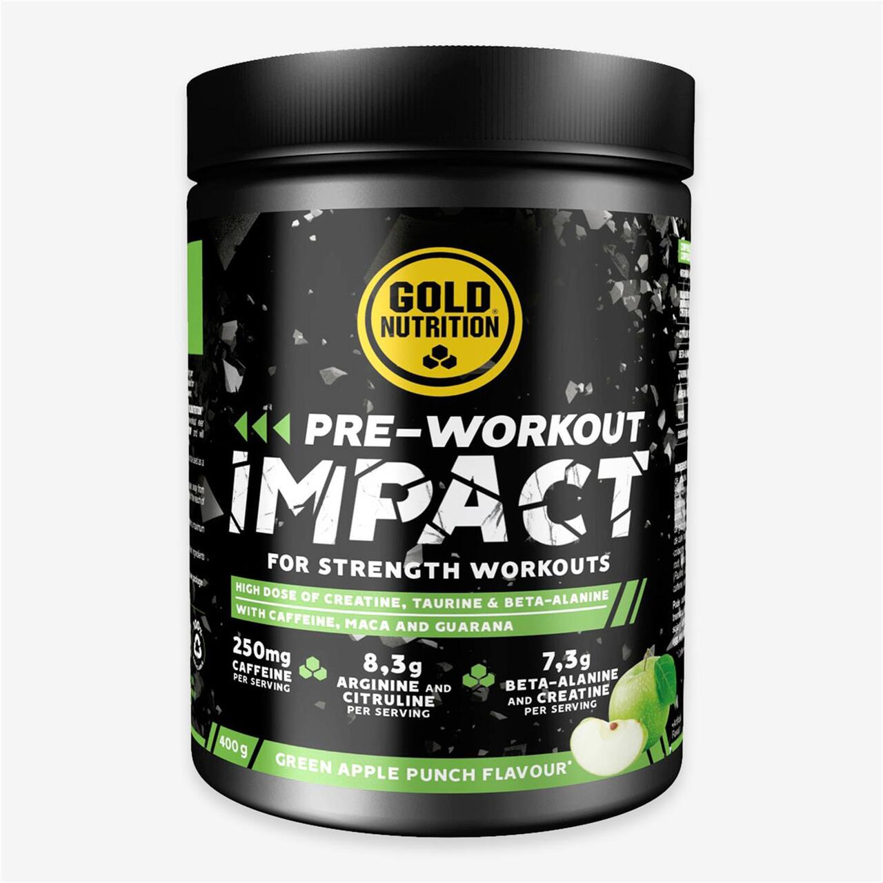Gold Nutrition Preworkout Impact - U - Manzana Verde 400 g. | Sprinter