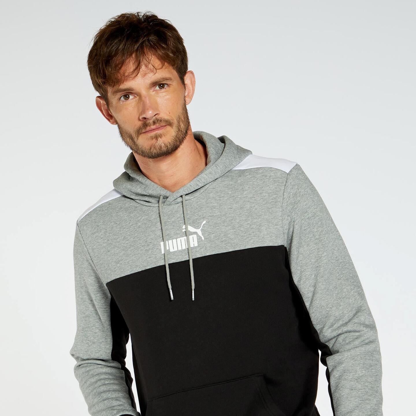 Puma Essentials Block - Marrón - Sudadera Capucha Hombre | Sprinter