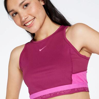 Nike Pro - Rosa - Camiseta Crop Top Mujer | Sprinter
