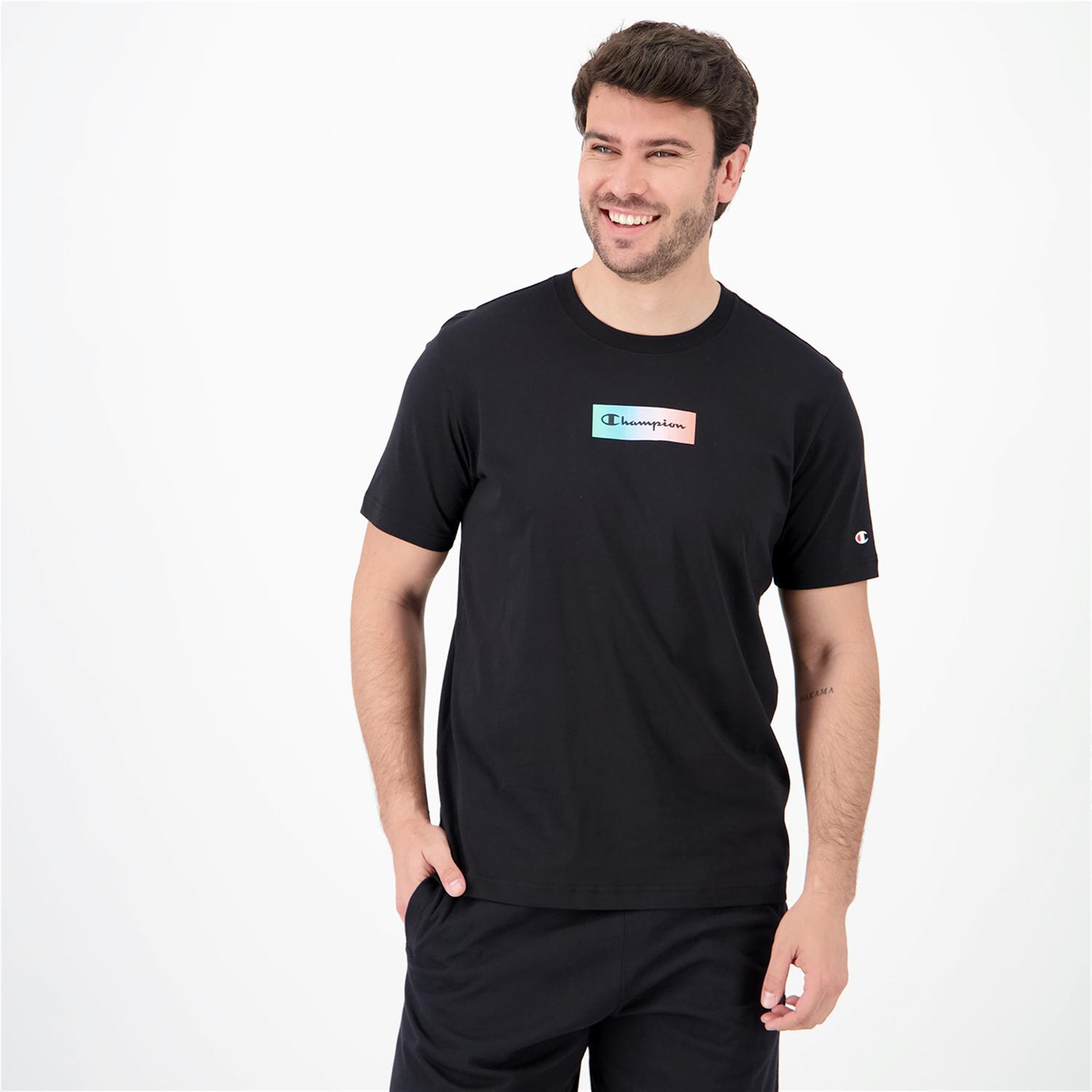 Champion Box Logo - Negro - Camiseta Hombre | Sprinter