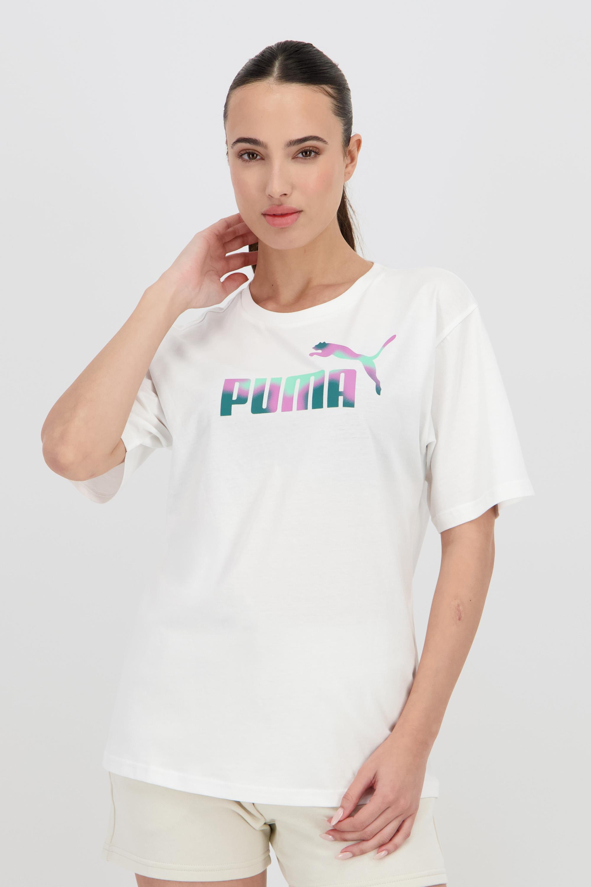 Puma Logo Tie Dye - Blanco - Camiseta Manga Corta Mujer | Sprinter